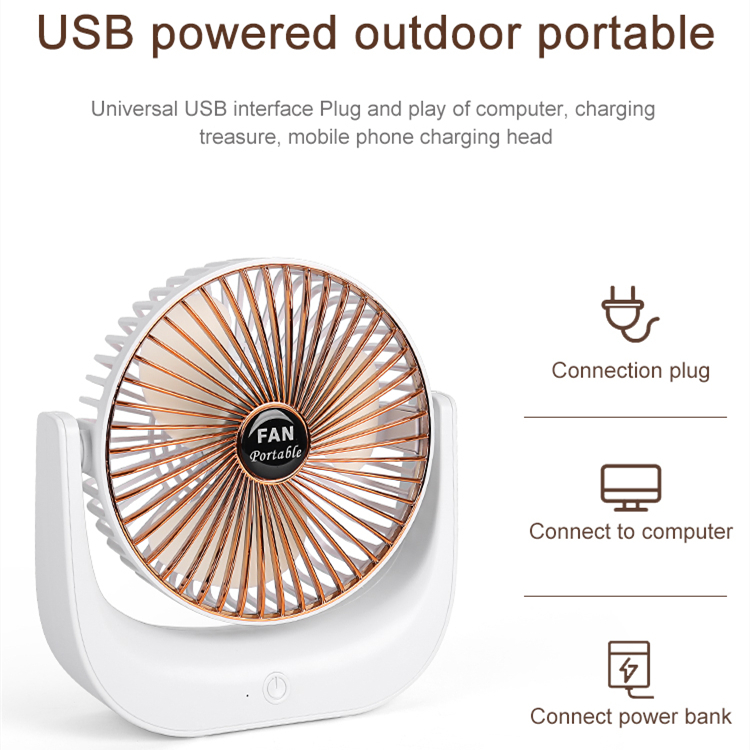 USB Rechargeable Desktop Fan – S13 Portable Mini Fan with 3 Wind Speed ...