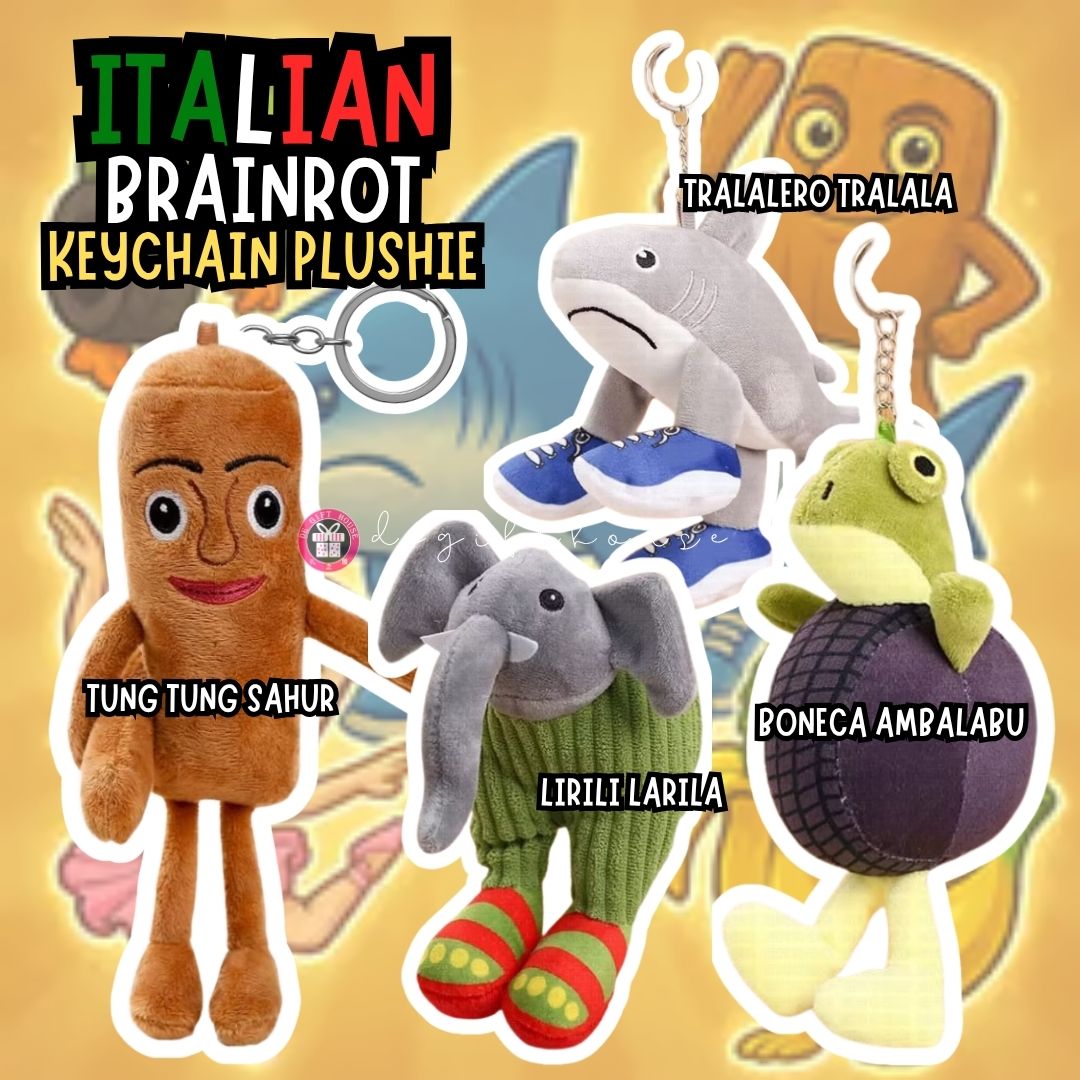 Italian Brainrot Keychain Plushie Tung Tung Tung Sahur, Brainrot Toy ...
