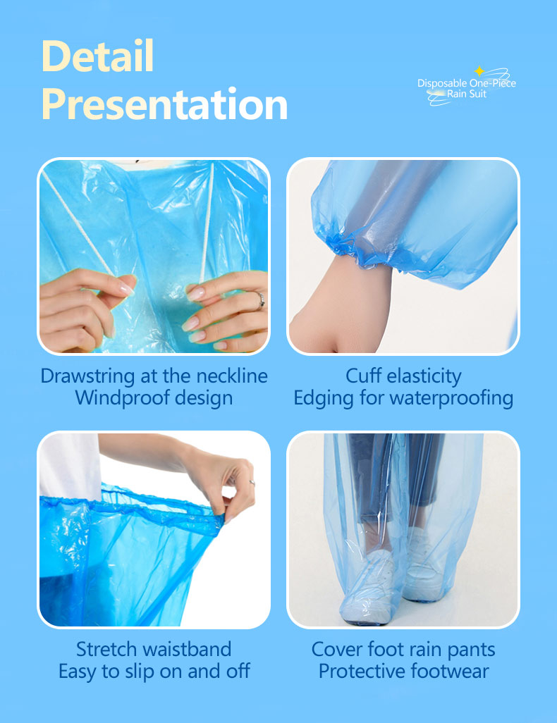 Disposable Rain Pants Thickened Pack Foot Drift Waterproof Split Set ...
