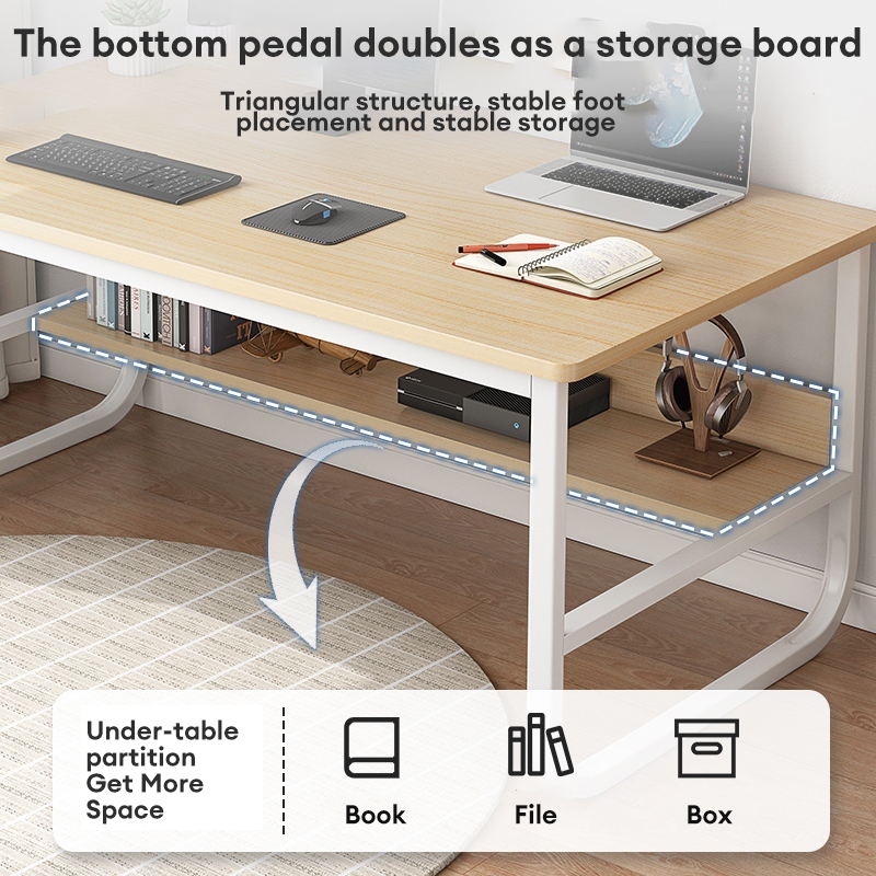 🖥️Meja Belajar Computer Desk Home Office Storage Writing Desk Student ...