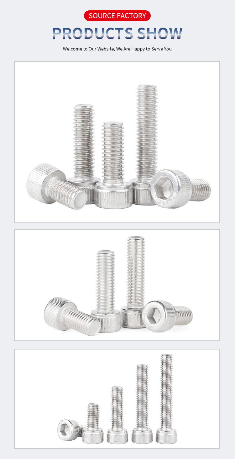 M5 M6 Hex Socket Cap Head Screws 304 Stainless Steel SHINY SURFACE Allen Bolt DIN912 Skru ...
