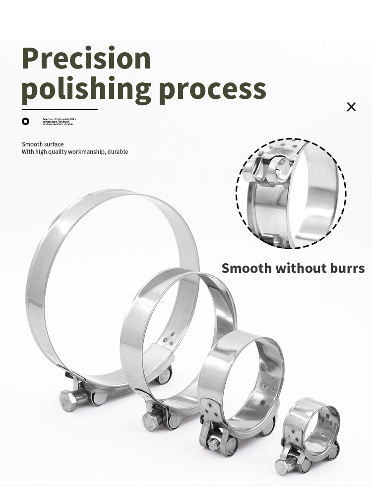 304 Stainless Steel High Pressure Hose Clamp Clip Single Head Bolt ...