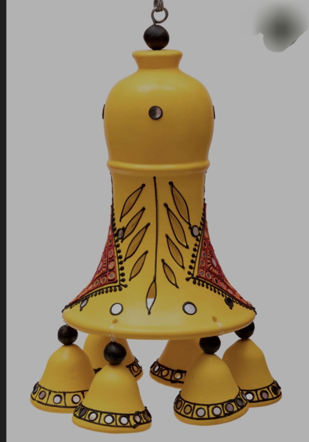 Terracotta clay Handpainted color Hanging Bell for Home, Balcony ...