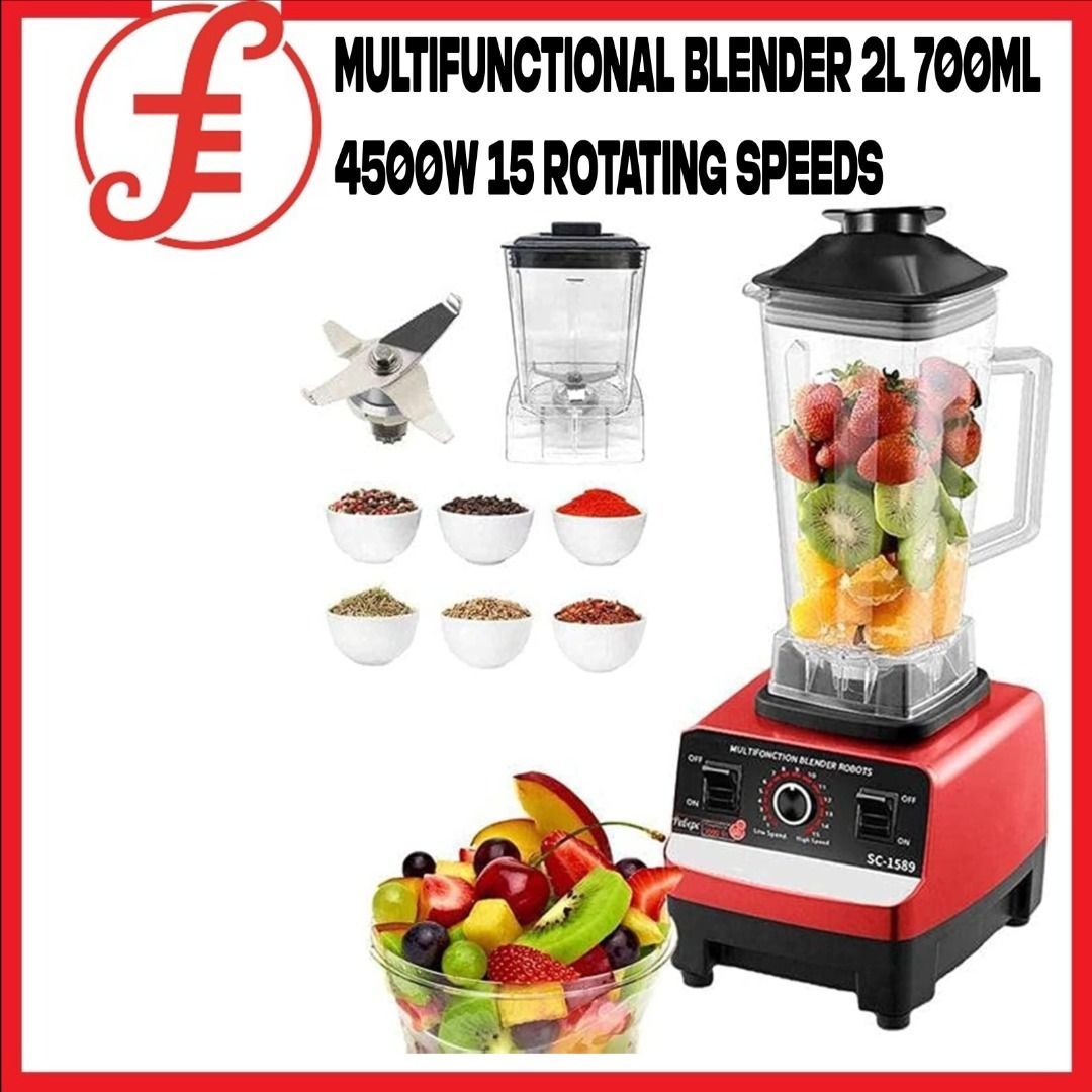 4500W Heavy Duty Blender 2L Mixer Juicer High Power Food Processor Ice ...