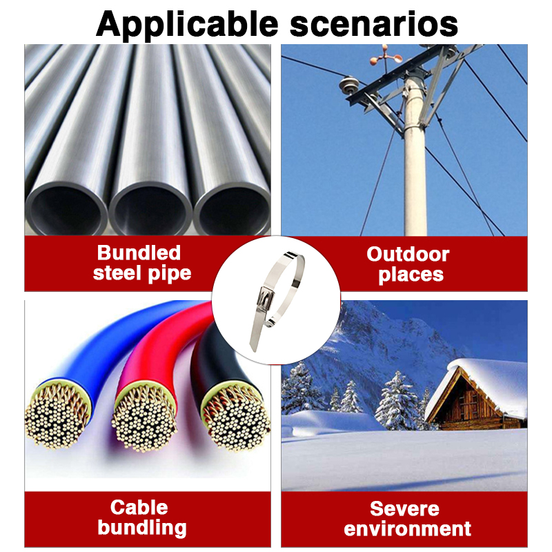 304 Stainless Steel Wire Rope Zip Ties / Self-Locking Zip Ties / High ...