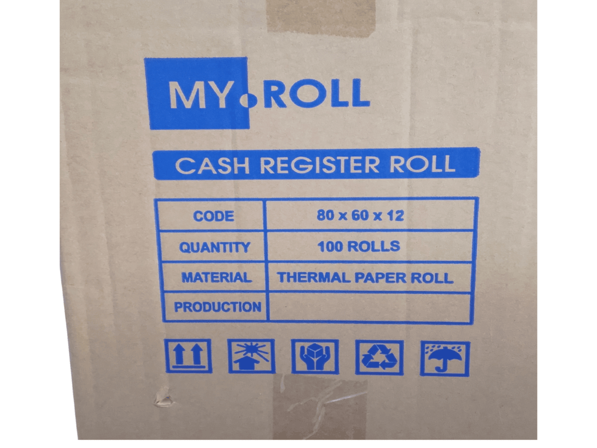 (MY.ROLL )CASH REGISTER THERMAL PAPER ROLL 80x60x12 , 50x40x10 (10 ...