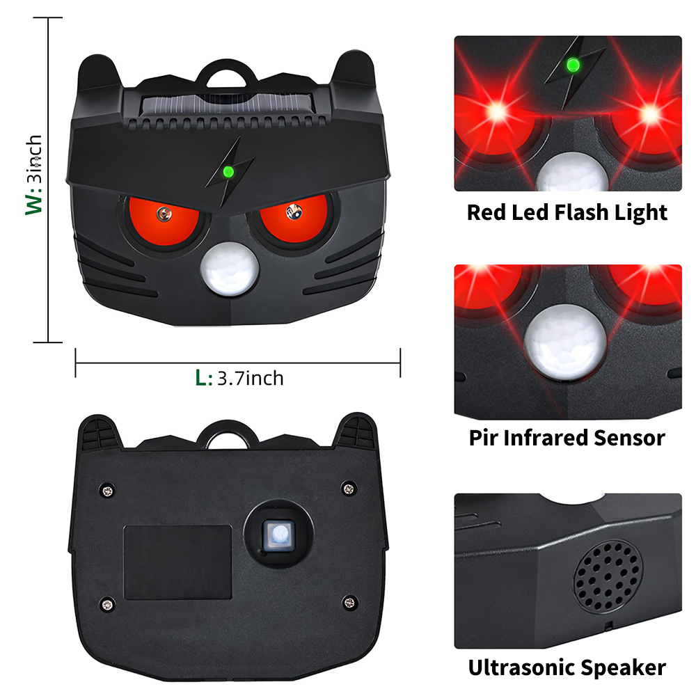 Solar Ultrasonic Monkey Repellent AI chip Repeller Stray Cats,Dogs ...
