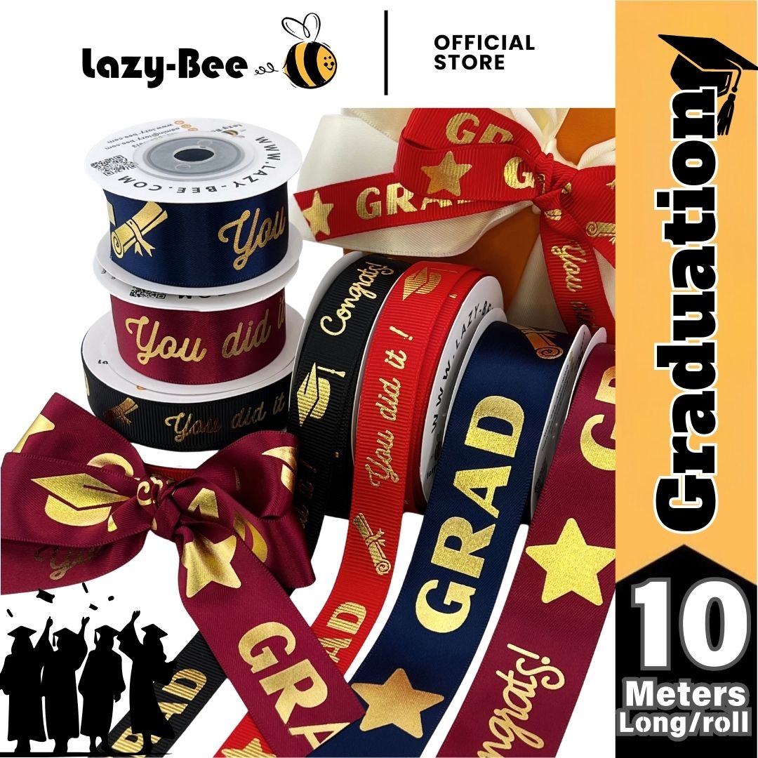 LAZY BEE Ribbon Congratulation Graduation Congrats Grad Convocation ...