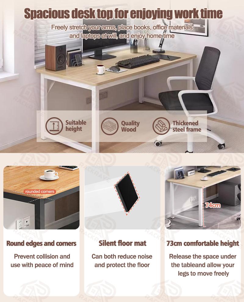 RR-Computer Desk With Slant Support Reinforcement/140cm Household ...