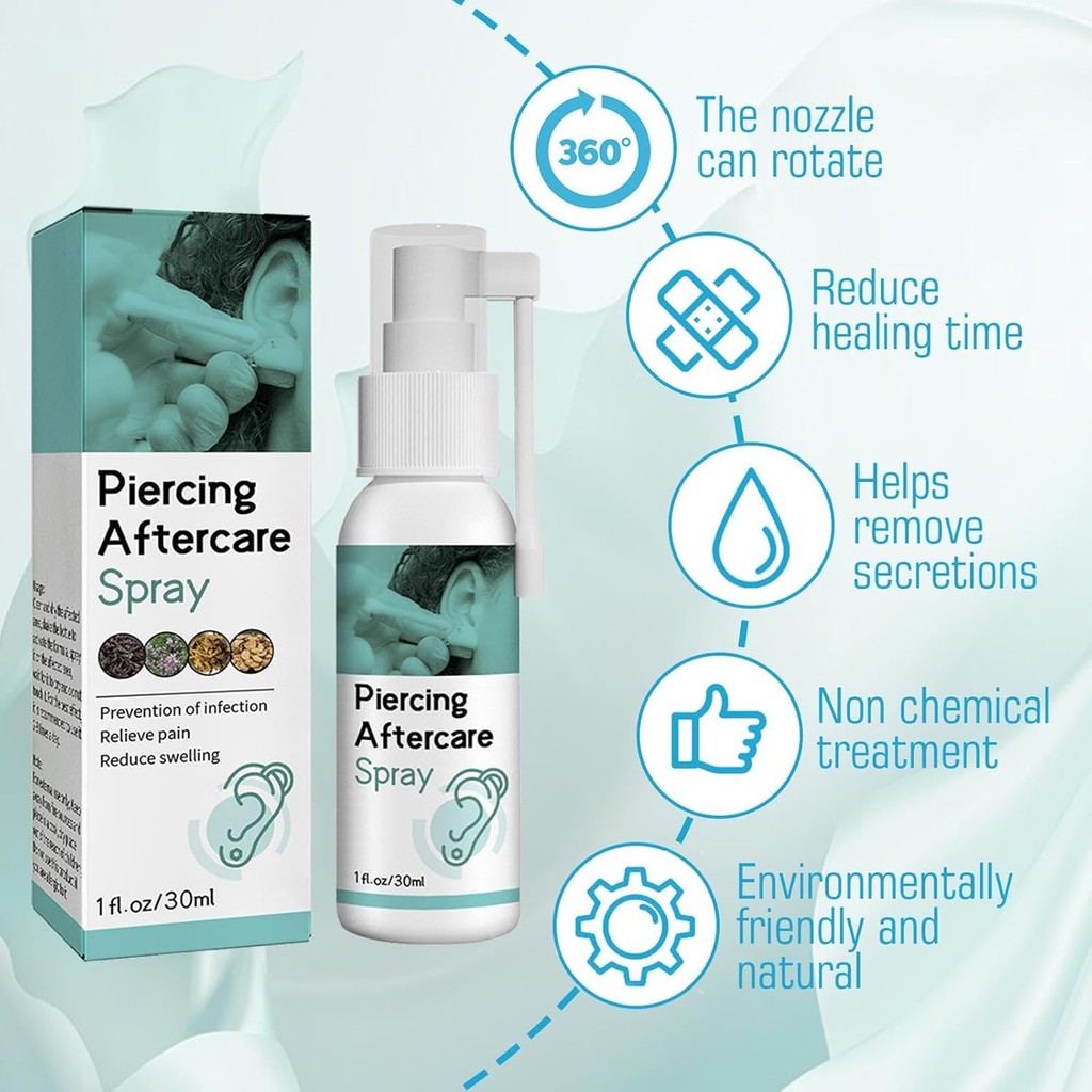 Ear Care Piercing Aftercare Spray Disinfecting Solution for Ear Nose ...