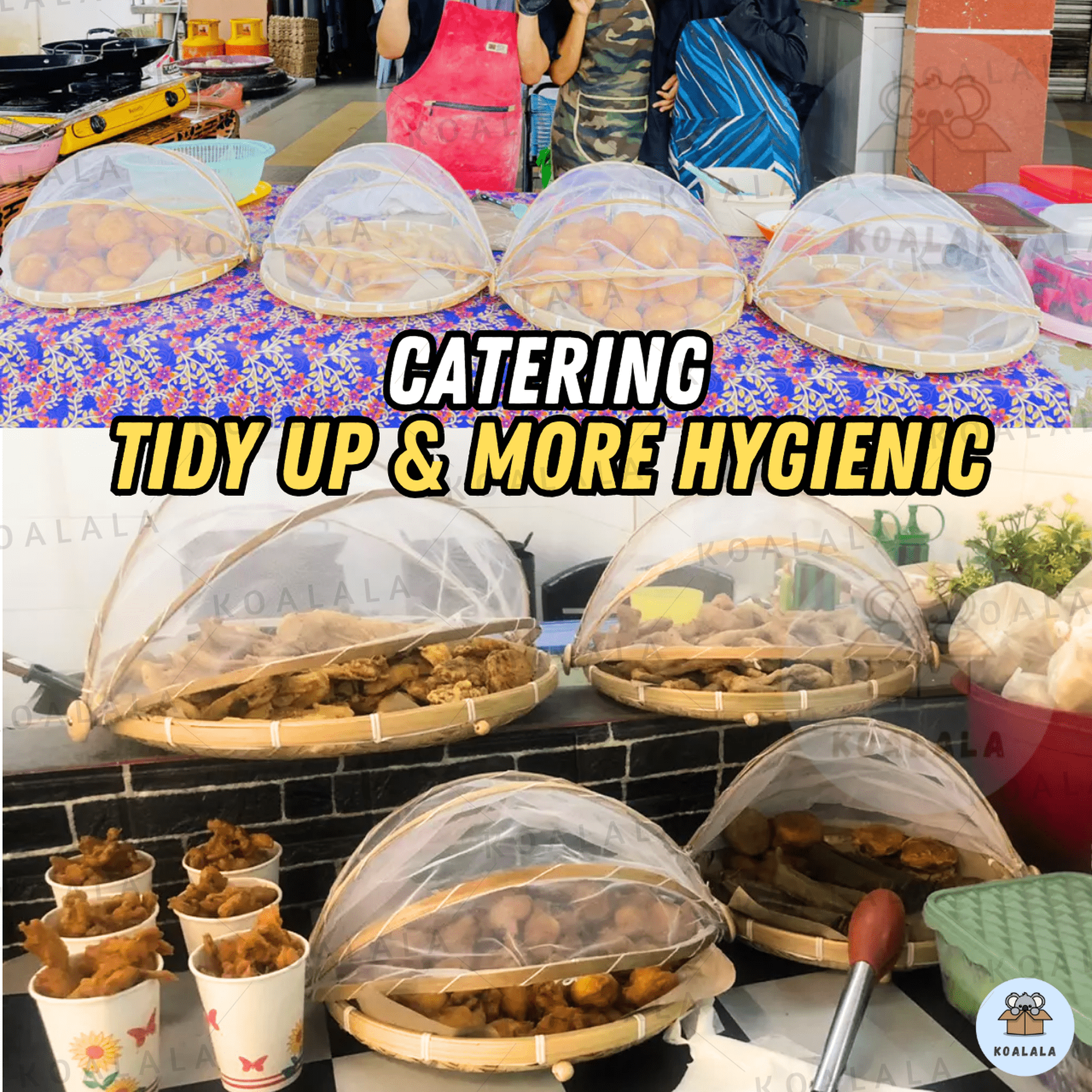 Bamboo Serving Tent Cover Bamboo Food Cover Display Serving Hood Dulang ...