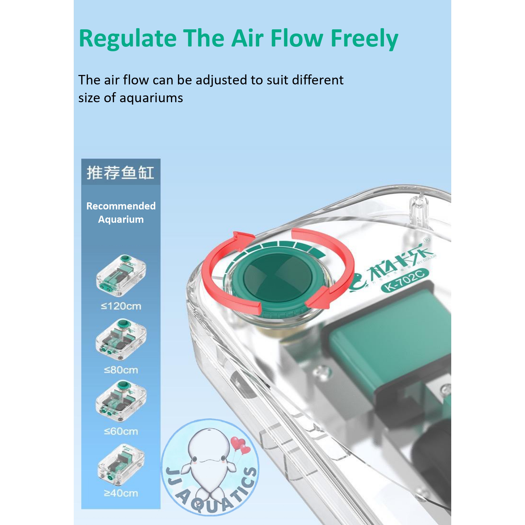 🔥Ready Stock🔥Bycolor Transparent Oxygen Pump Strong Silent Air Pump ...