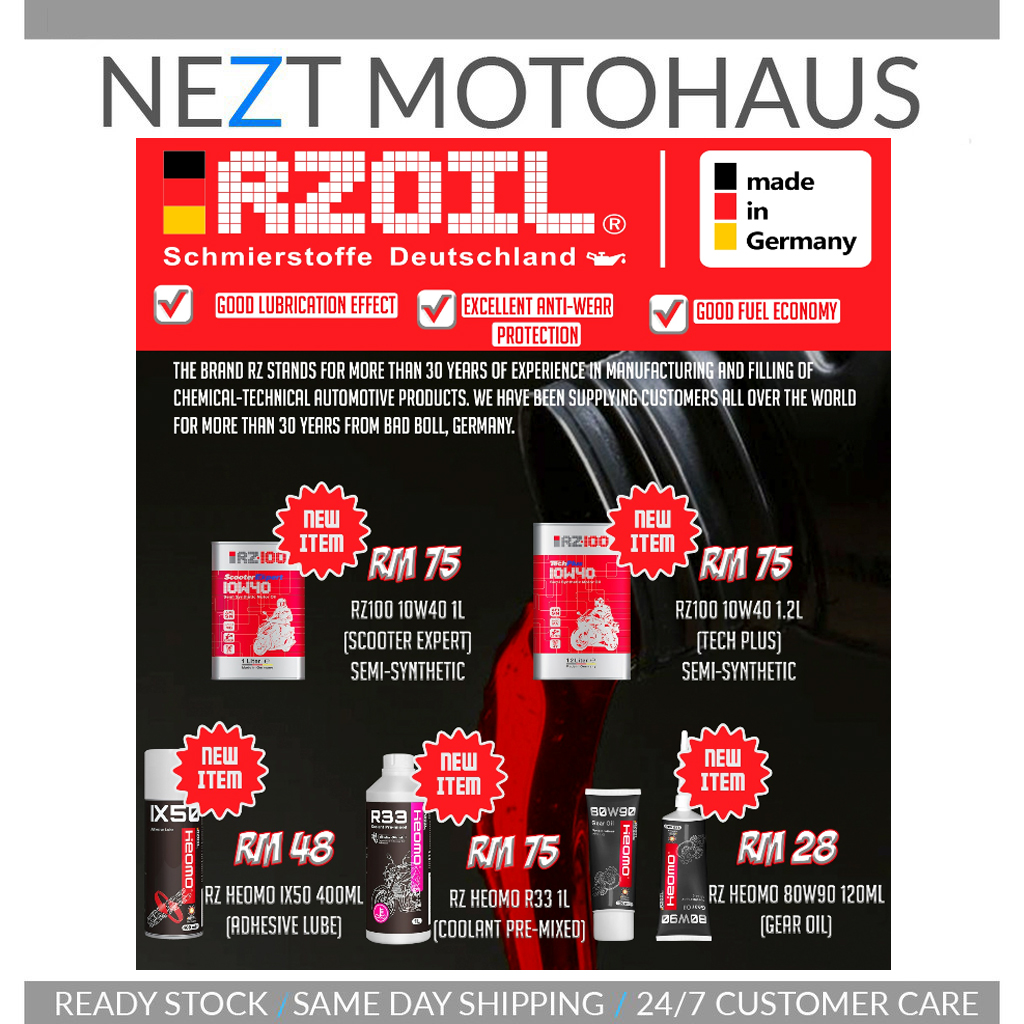 RZOIL [RZ100 10W40 SCOOTER EXPERT 1L & TECH PLUS 1.2L] / RZ HEOMO IX50 / RZ HEOMO R33 / RZ HEOMO ...