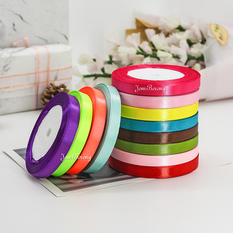 (22M) 1CM SATIN Ribbon Riben Reben Ribben Organza Gift Flower Bouquet ...