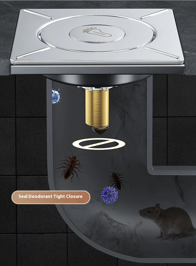brass-chrome-pop-up-foot-floor-drain-10-10cm-anti-odor-bath-drains-push