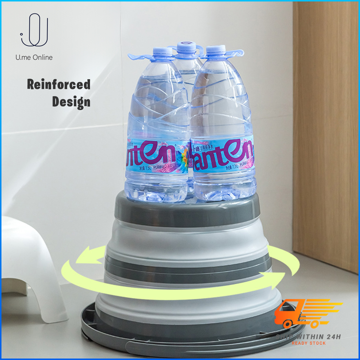 U.me Portable Folding Bucket Water Filter Baffle Household Water Bucket ...