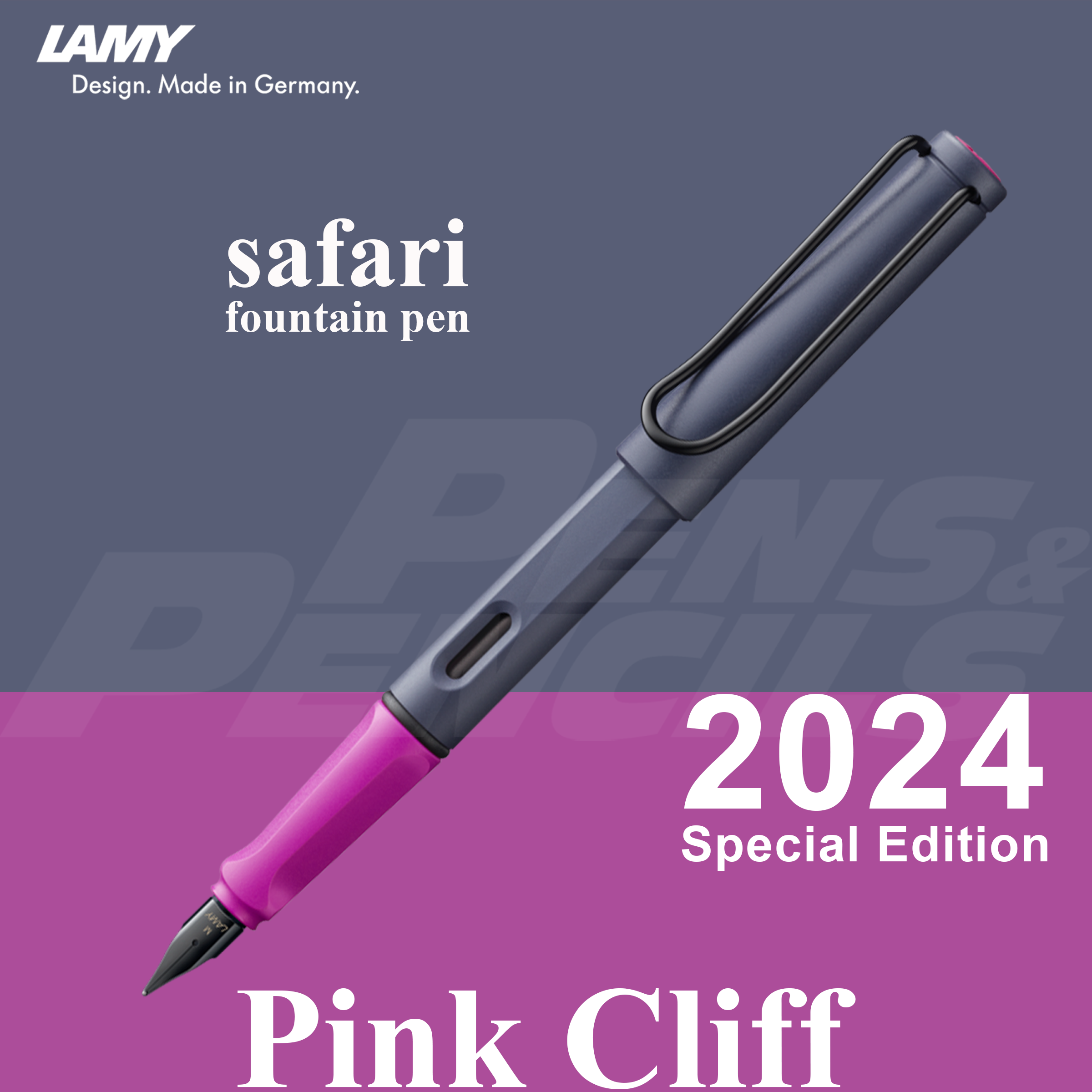 LAMY safari Pink Cliff & Violet Blackberry Fountain Pen EF/F/M/B Nib ...