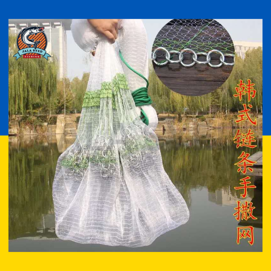 1/2, 2 jari saiz mata JALA RANTAI BESI IKAN, UDANG PANJANG 3.5M【READY ...