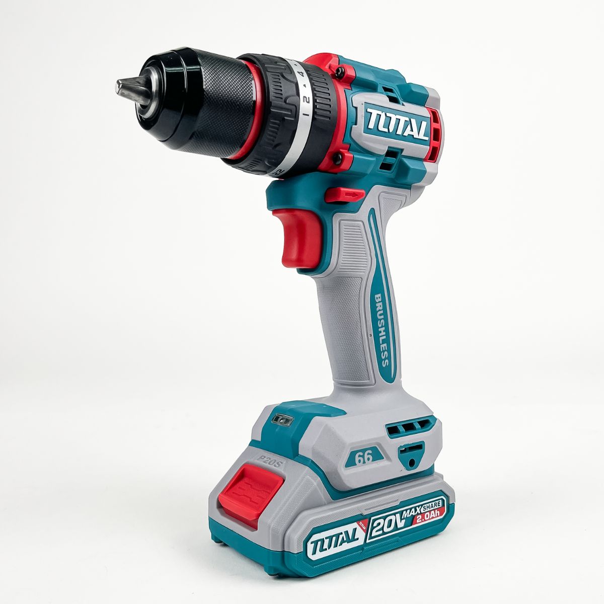TOTAL Li-ion Compact Brushless Impact Drill (66Nm) Metal Chuck Head ...