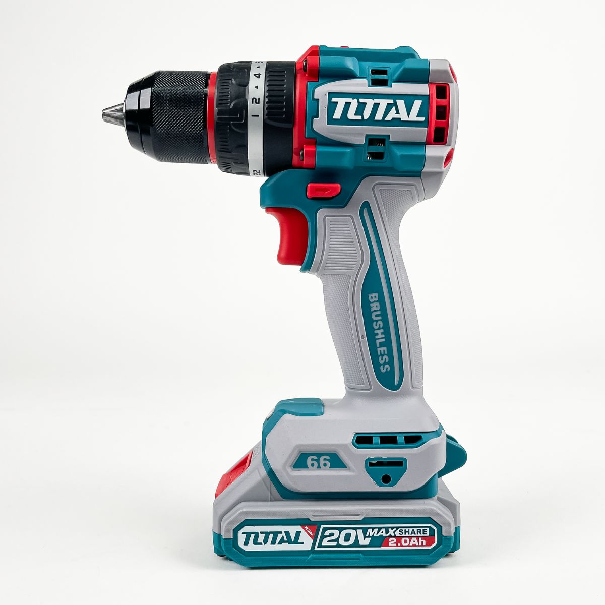 TOTAL Li-ion Compact Brushless Impact Drill (66Nm) Metal Chuck Head ...