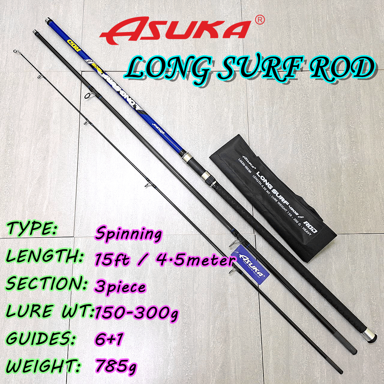 ASUKA LONG SURF ROD PANTAI | Shopee Malaysia