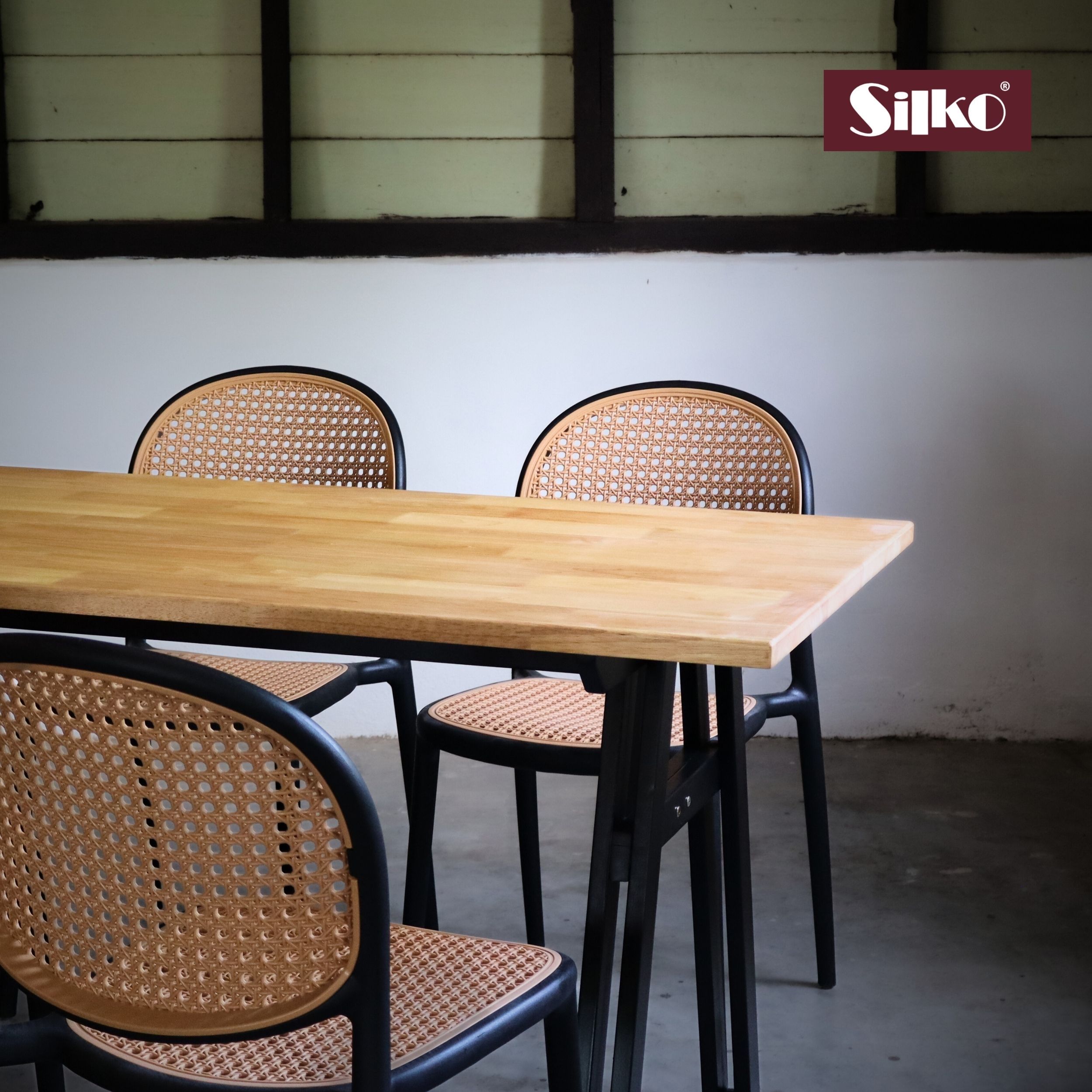Silko Dining Table with 25mm solid Rubberwood table top home dining ...
