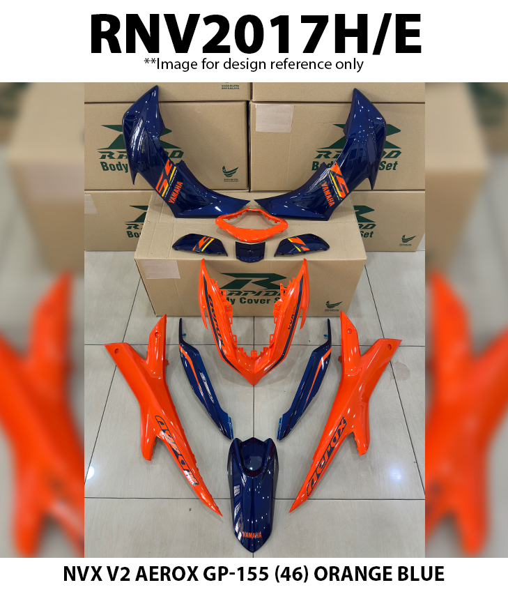 YAMAHA Nvx V2 Aerox GP-155 (46) Silver Blue Orange White RAPIDO ...