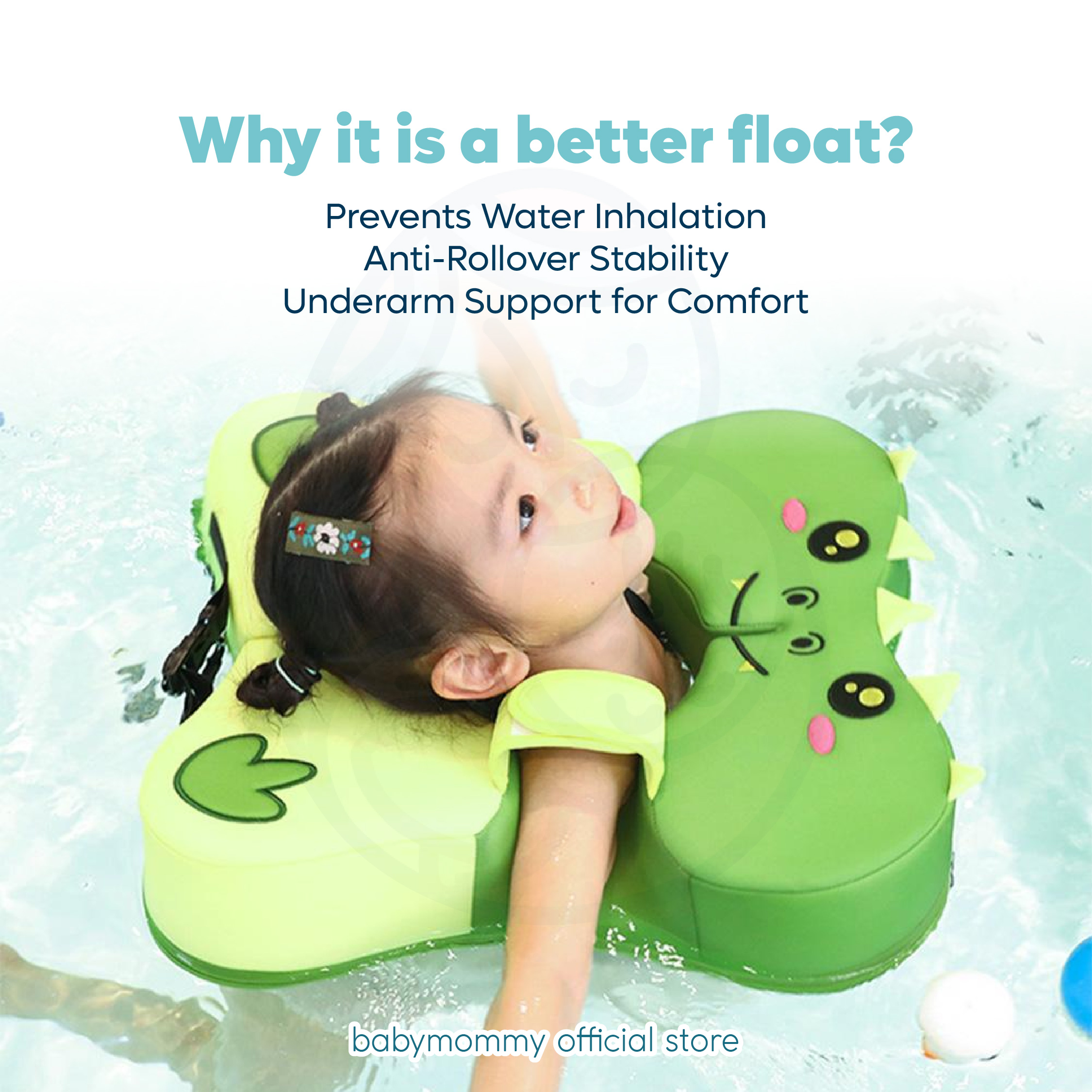 Babymommy👶Baby Arm Underarm Float Swim Ring Non-Inflatable Swimming ...