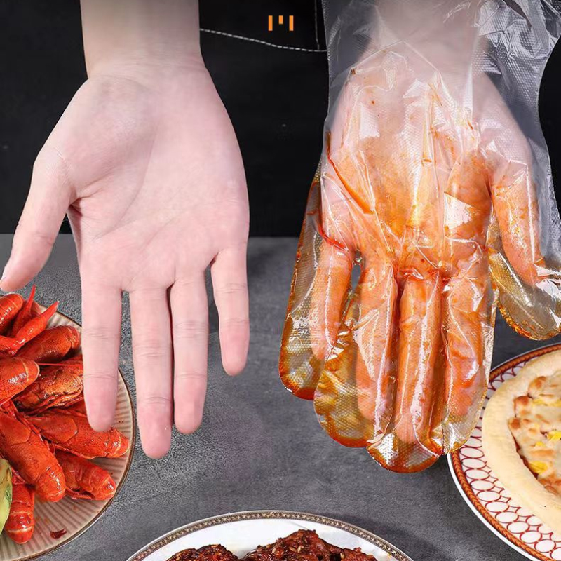 𝗙𝗥𝗘𝗘 𝗦𝗜𝗭𝗘 》 1 Pair Food Grade Disposable Plastic Hand Gloves Individual ...