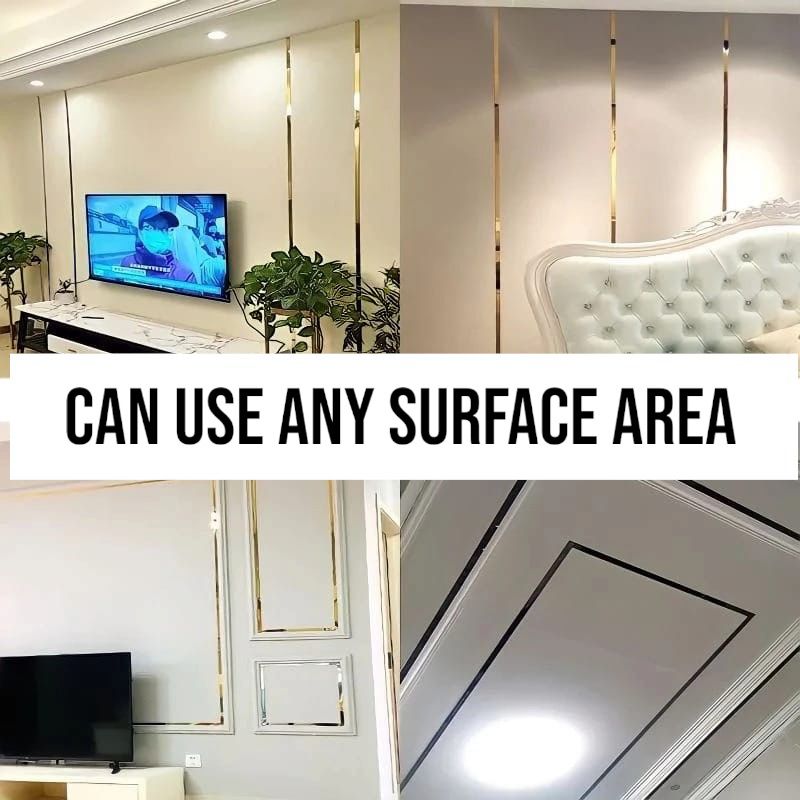 Gold Edge Banding Strips Frame Decoration Line for Background Wall ...