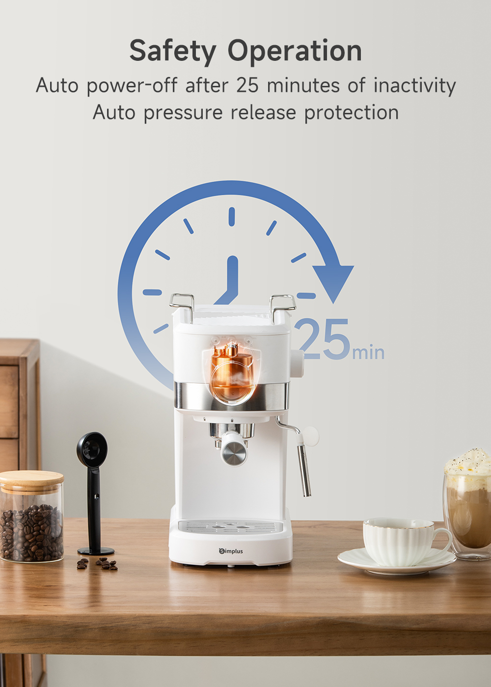 【Exclusive Price】Simplus Coffee Maker Semi Auto Espresso Extraction ...