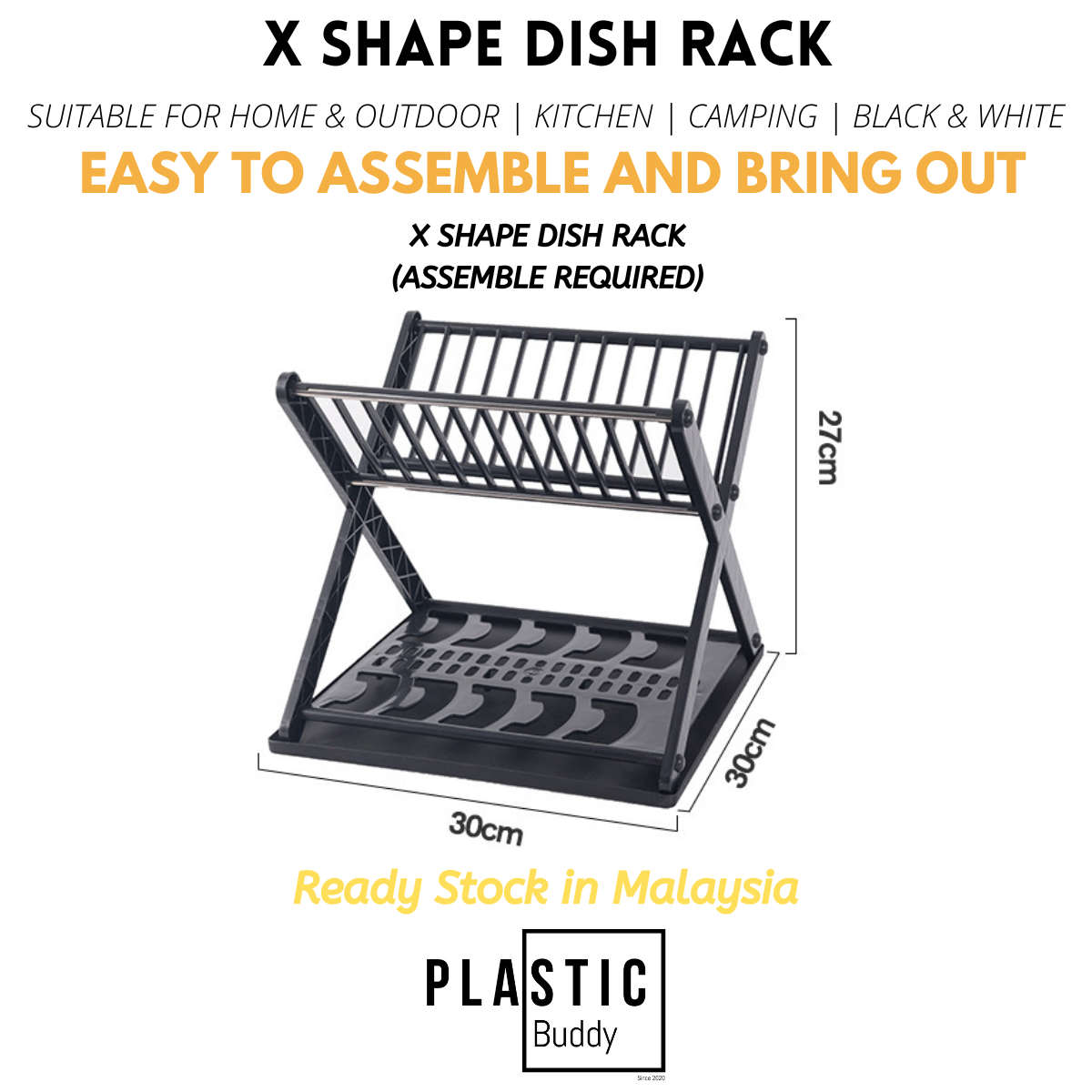 X Shape Plastic Dish Drainer Rack Foldable Rak Plastic Camping Plastic ...