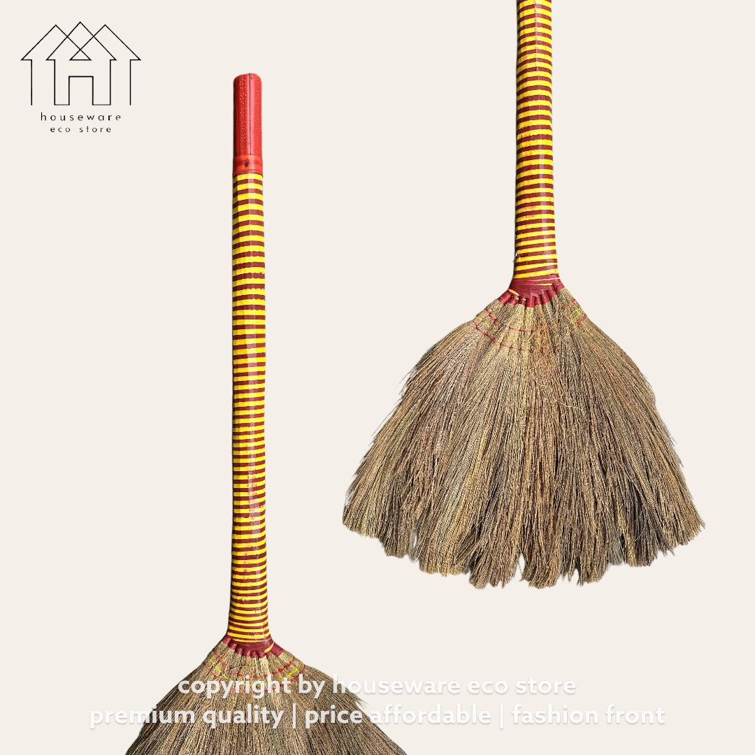 Bamboo Long Handle Paddy Broom / Penyapu Jerami Buluh / Penyapu Lantai ...