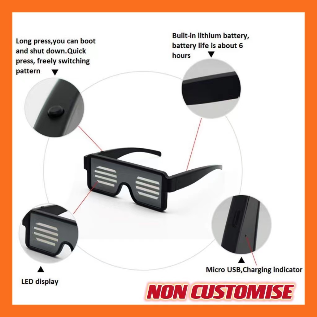 LED Light Glasses Multi-Color Cermin Mata LED Glasses Spec Mata Lampu ...