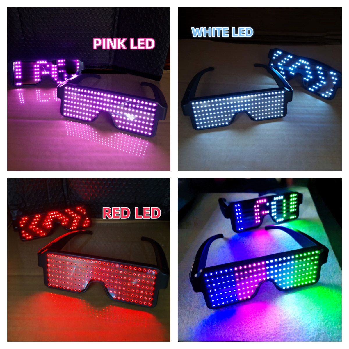 LED Light Glasses Multi-Color Cermin Mata LED Glasses Spec Mata Lampu ...
