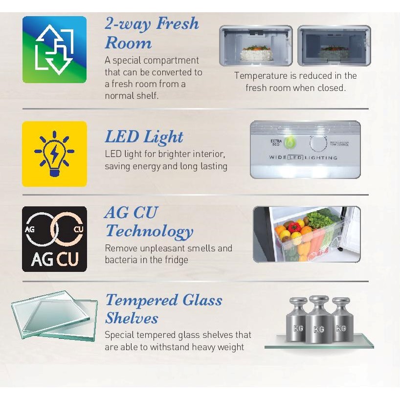 Sharp Smile Refrigerator (320L) SJ325MSS Peti Sejuk 冰厨 | Shopee Malaysia