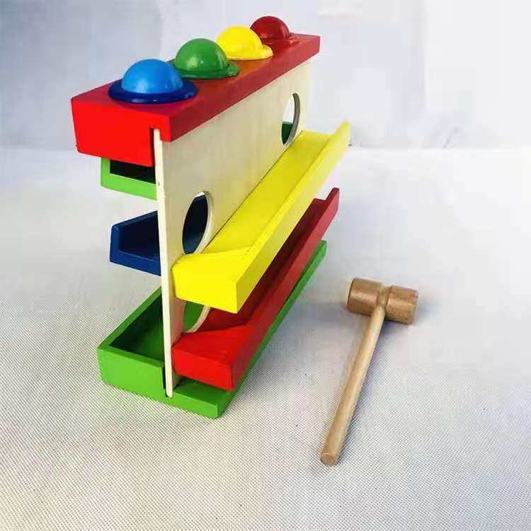 Pounding Bench Knock Wooden Ball Toys For Kids Baby Early Learning Toy ...