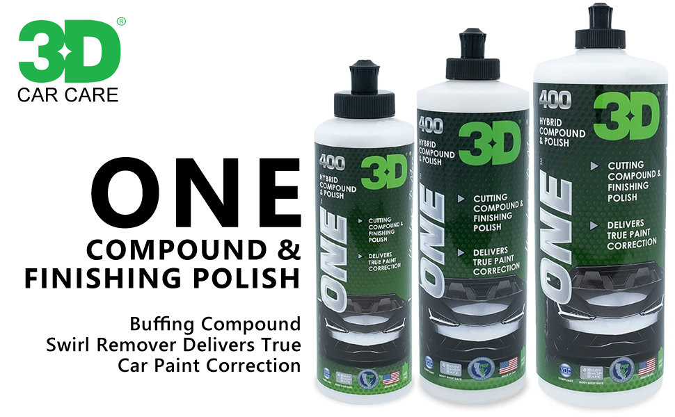 3D One Hybrid Compound & Polish 8oz / 236ml - Car Scratch & Swirl ...