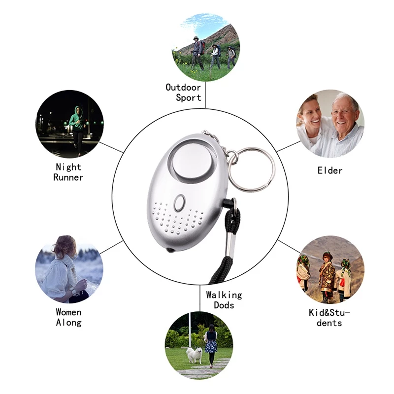 (Buildtech) Pocket Alarm 130db Flashlight Self Defense Alarm For Lady ...