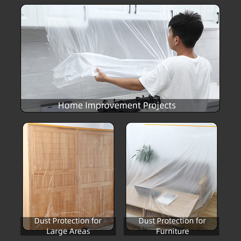 20M Portable Folded Dust Cover Masking Film with Tape Painting ...