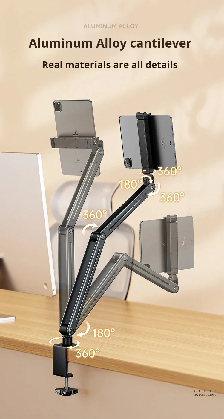 Heavy Duty Aluminium Foldable Flexible Tablet Phone Holder 360 ...