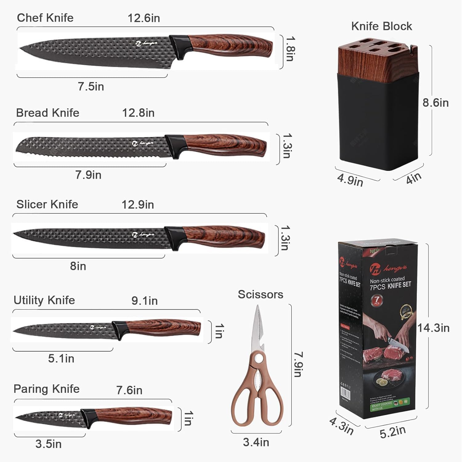Pisau Dapur Knife Kitchen Block Knife Sets Chef Knife Set with Block ...