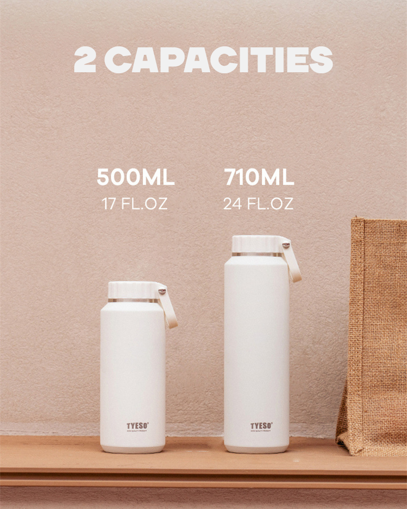 Tyeso Tumbler Modern With Silicone Handle 500ml/710ml Free Brush Thermos Flask Water Bottle ...