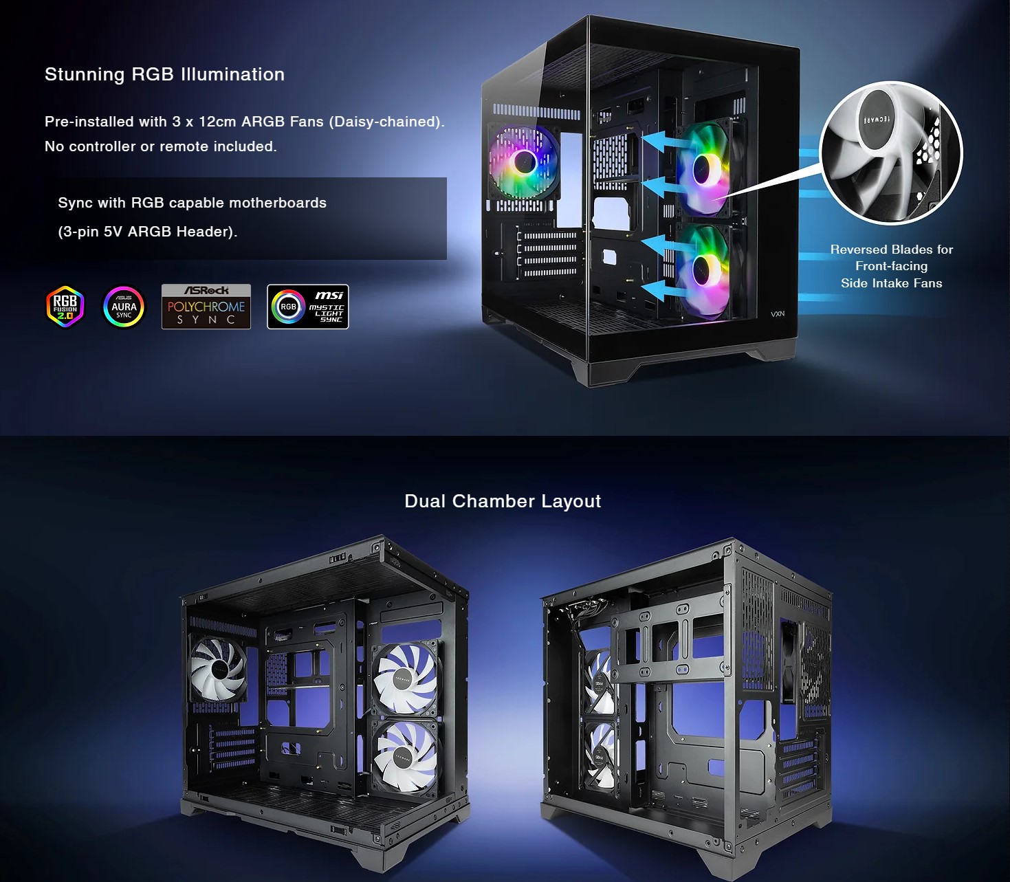 Tecware VXN Evo Omni ARGB MATX Casing PC Desktop Casing | Shopee Malaysia