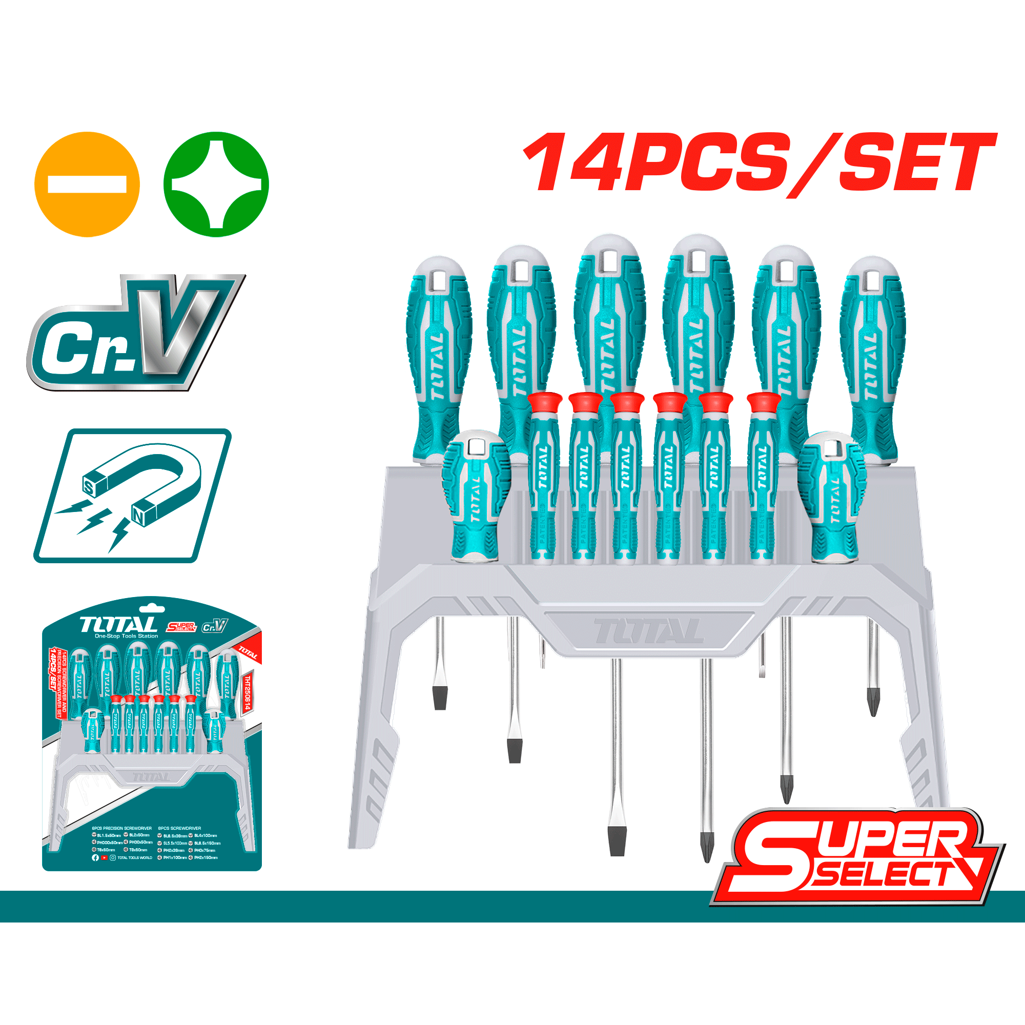 Total 14pcs Screwdriver And Precision Screwdriver Set Ratchet ...