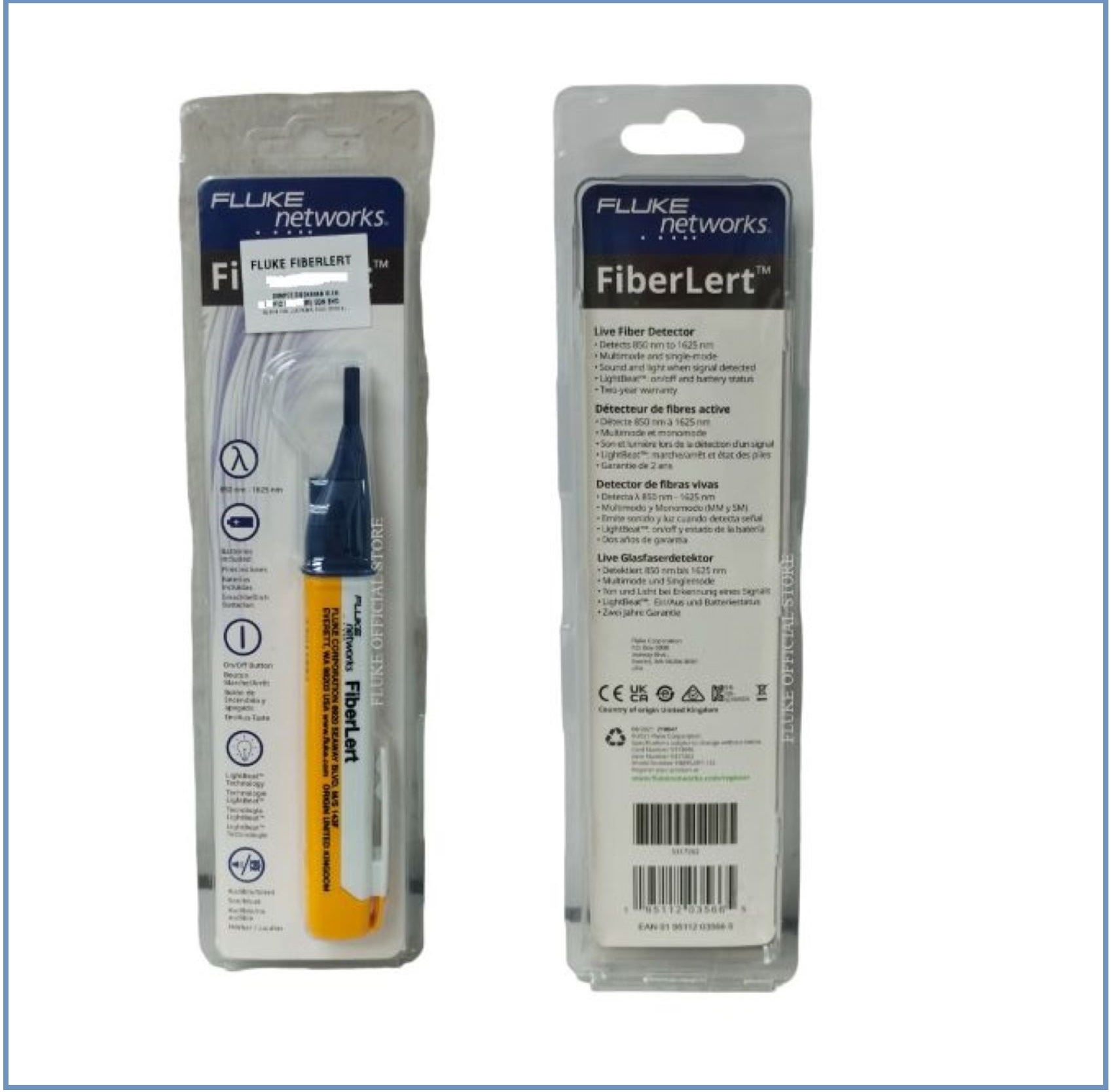 Fluke Networks FiberLert™ 125 Fiber Light Detector (850nm to 1625nm ...