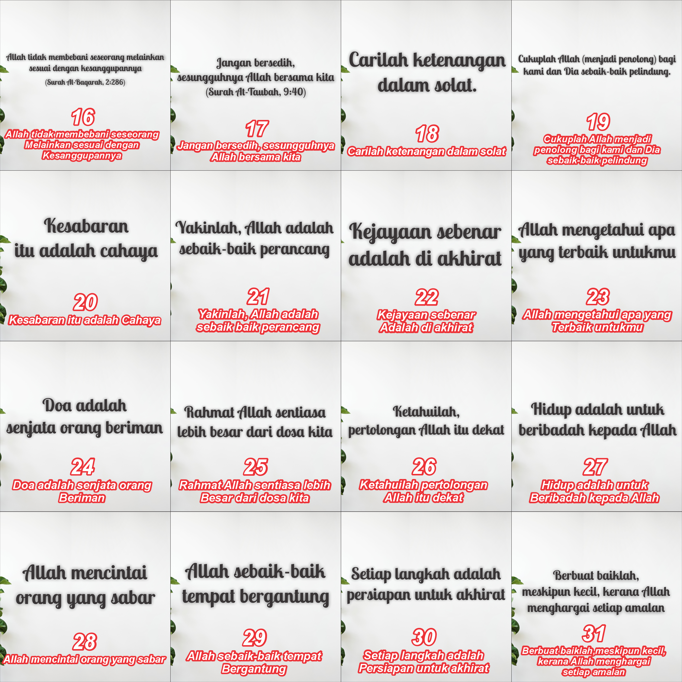 3D Motivasi Islamik TIMBUL Deco Wall Art Hiasan Dinding Kata Positif ...