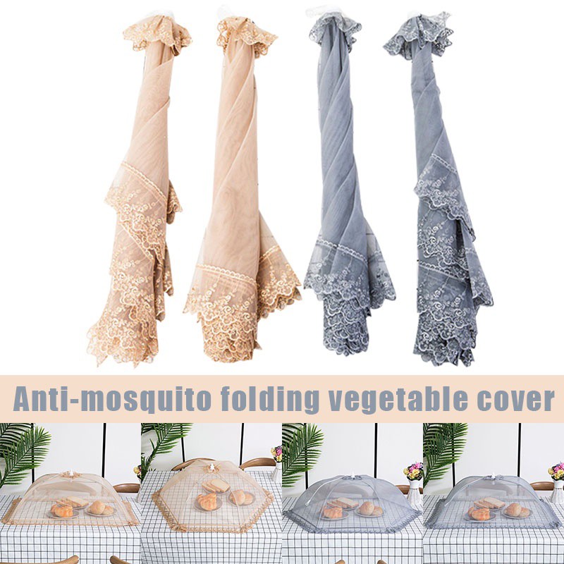 Kitchen Collapsible Pop Up Lace Food Cover Dome Tent Dish Cover ...