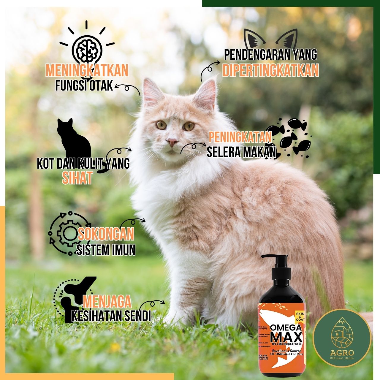 AGRO | Pet | Omega | Oil | Oil Fish Omega | Cat and Dog Skin And Coat ...