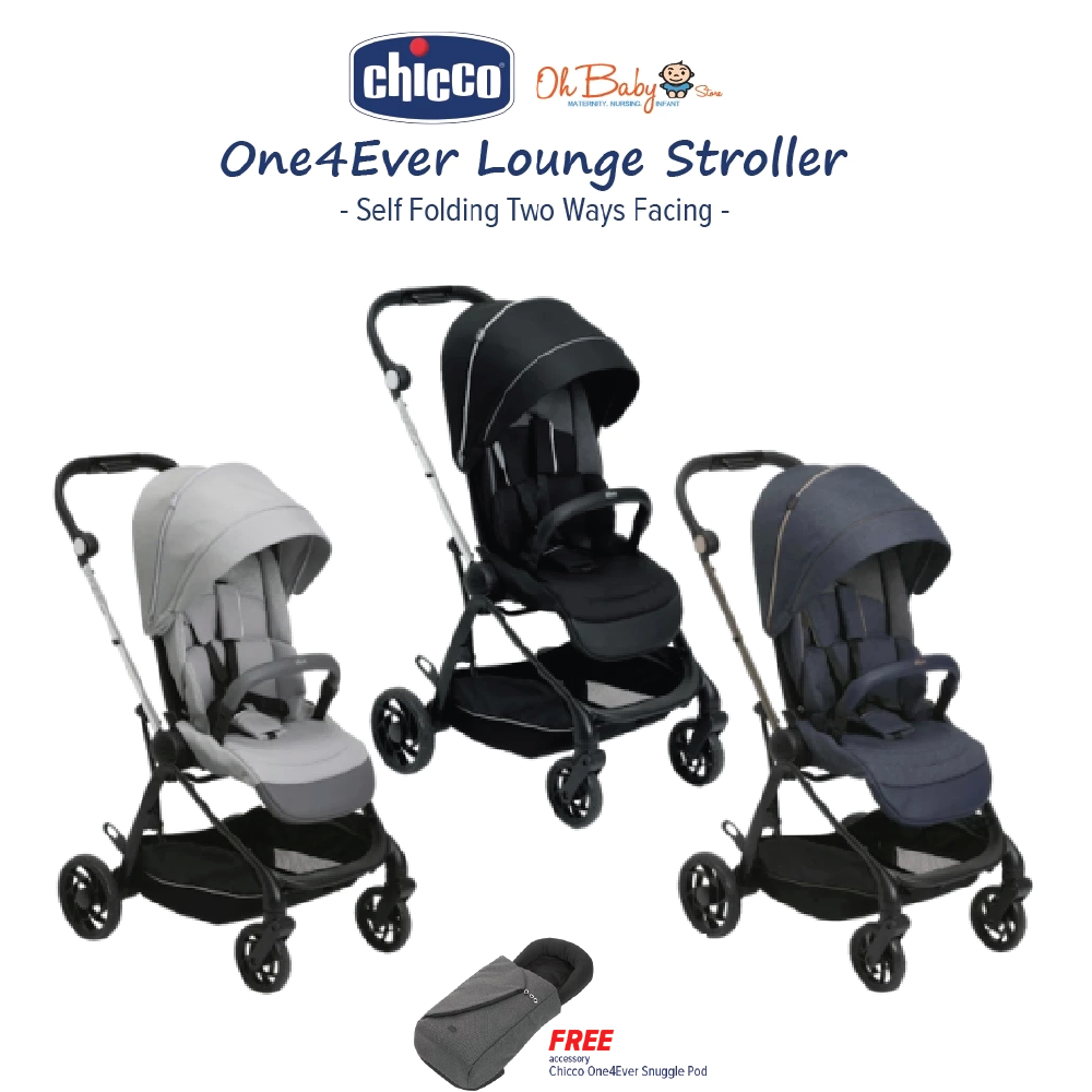 Chicco One4Ever Lounge Self Folding Two Ways Facing Stroller [Free Snuggle Pod] | Shopee Malaysia
